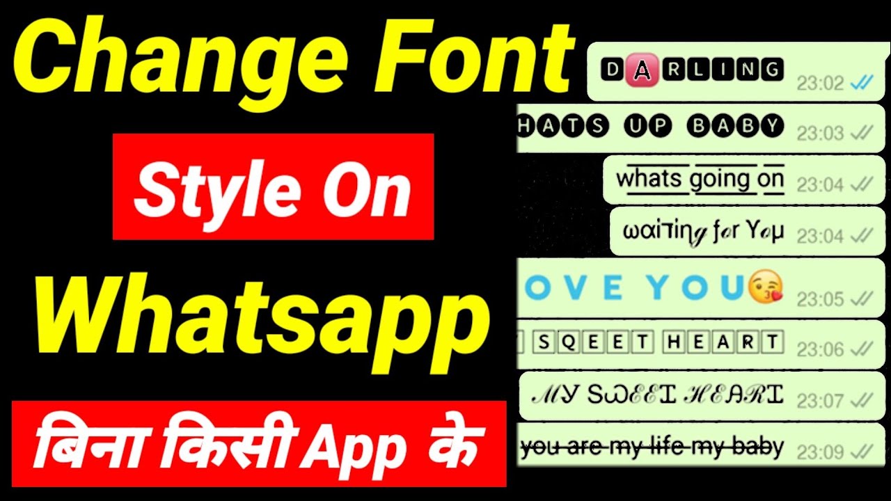 WhatsApp mein font style kaise change Kare Bina app ke||how to change ...
