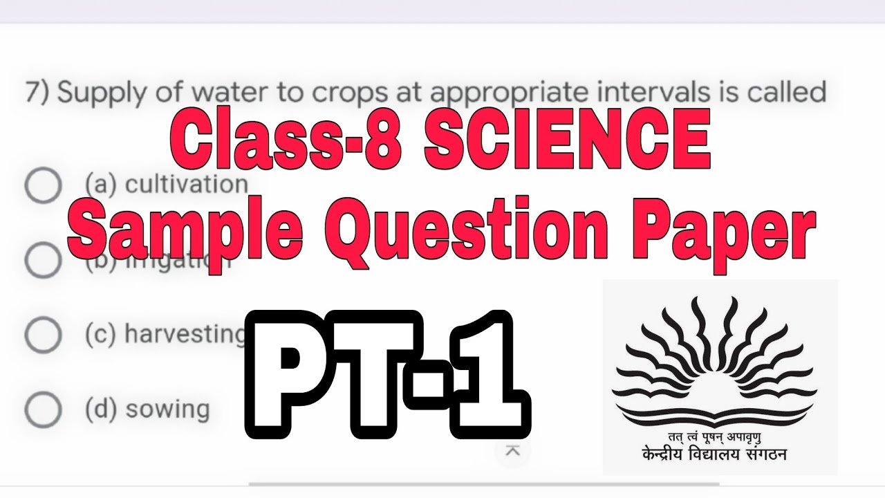 Class 8 Science KV PT-1 Sample Question Paper / Periodic Test Paper for ...