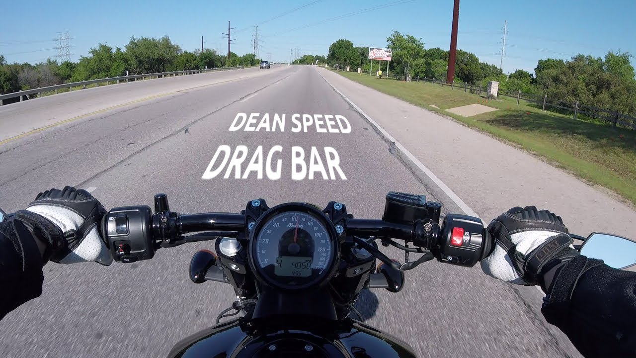 Indian Scout Bobber, Dean Speed Drag Bar and Rox Risers... - YouTube