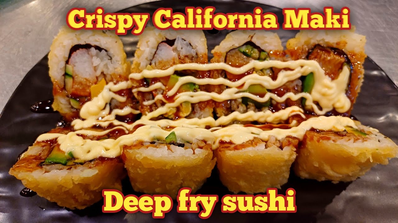 Crispy california maki | deep fry sushi recipe #deepfrysushi california ...