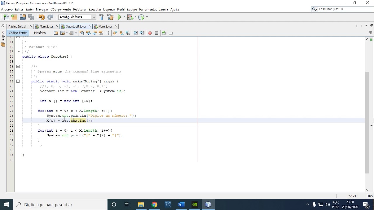 ENTRADO COM VALORES EM UM VETOR DE 10 POSIÇÕES - JAVA - YouTube