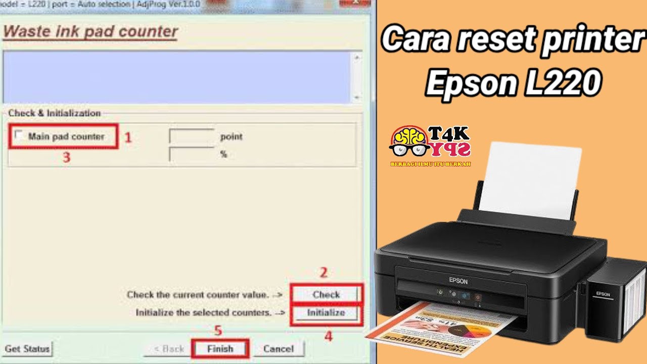 Cara reset printer Epson L220 - YouTube