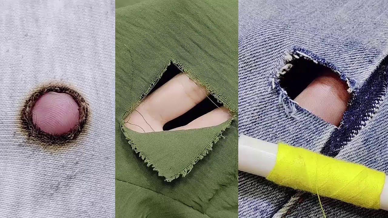 3 perfect magic stitches that allow you to repair holes in clothes and jeans imperceptibly - YouTube