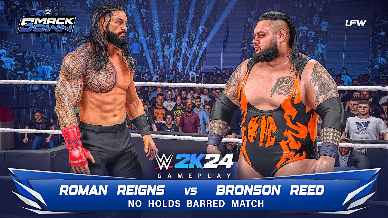 Bronson Reed vs Roman Reigns in EPIC! No Holds Barred Match WWE 2K24 ...