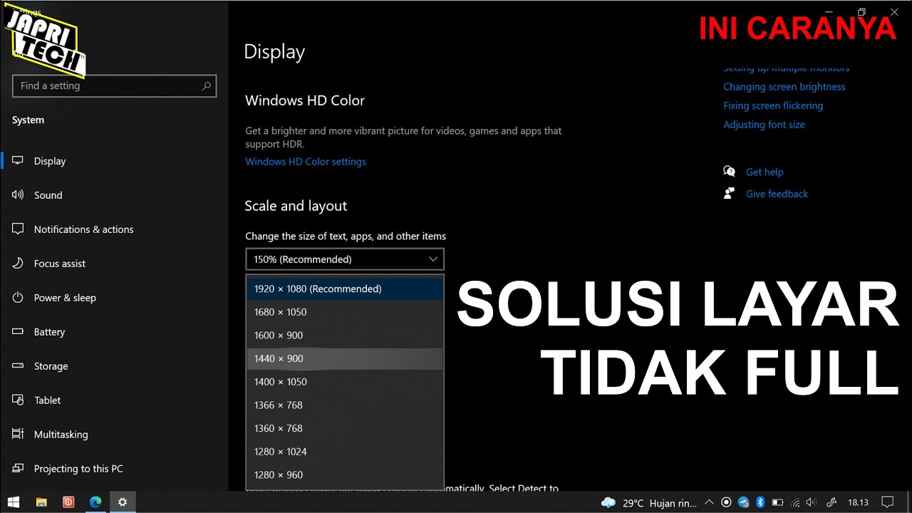 Layar Windows 10 Tidak Full - YouTube