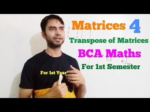 BCA Maths Transpose of Matrices - YouTube