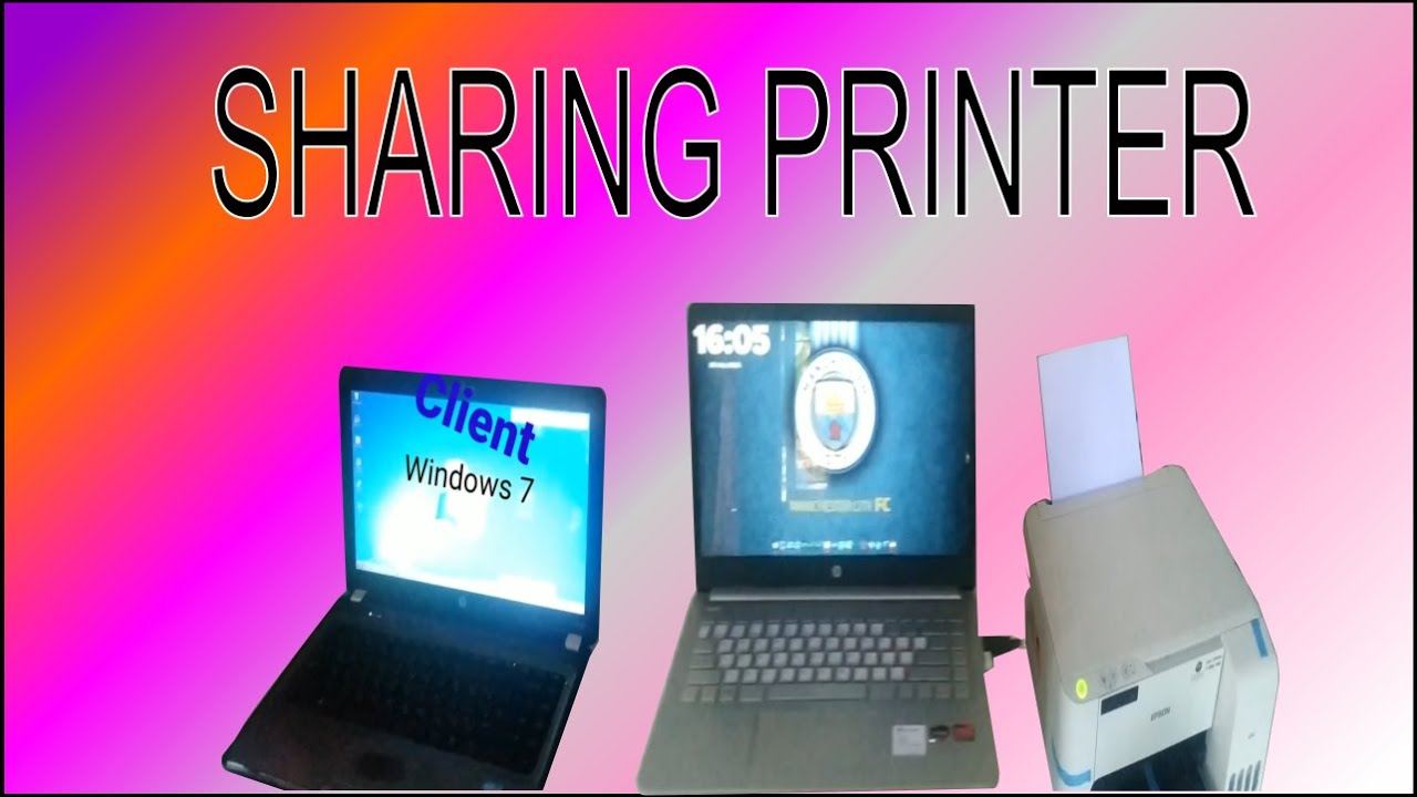 SHARING PRINTER WINDOWS 10 DAN WINDOWS 7 - YouTube