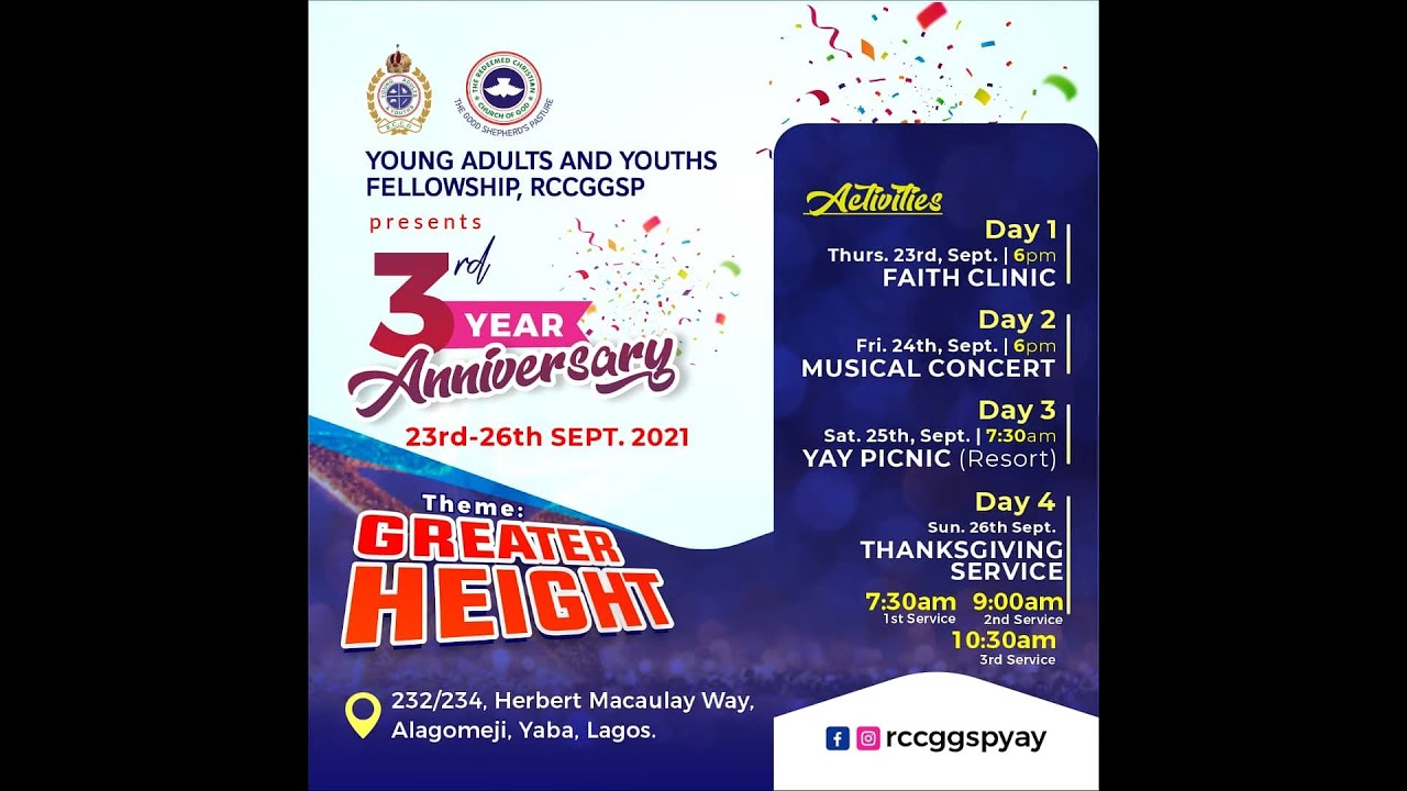 GSP YAY Thanksgiving Service, Sunday 26th September, 2021 - YouTube