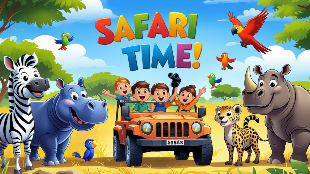 Safari time | safari animals 🦒🦓 nursery rhymes and kids song ...