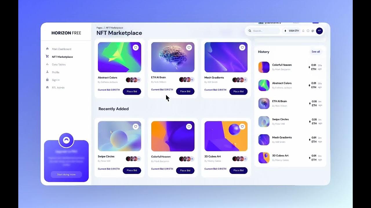 Horizon UI - Trendy free open-source admin template for React, TS, JS, and NextJS (Quick Preview ...