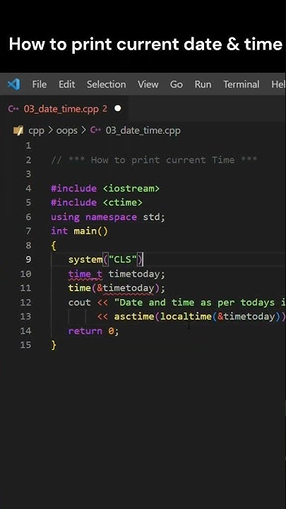 Print Current Date And Time C Coding Language Learncoding Cpp Date Time Current Youtube
