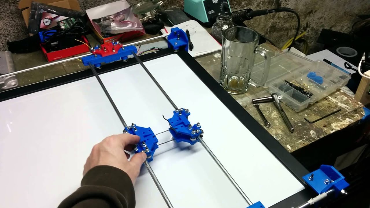 Beginnings of the whiteboard CNC - YouTube