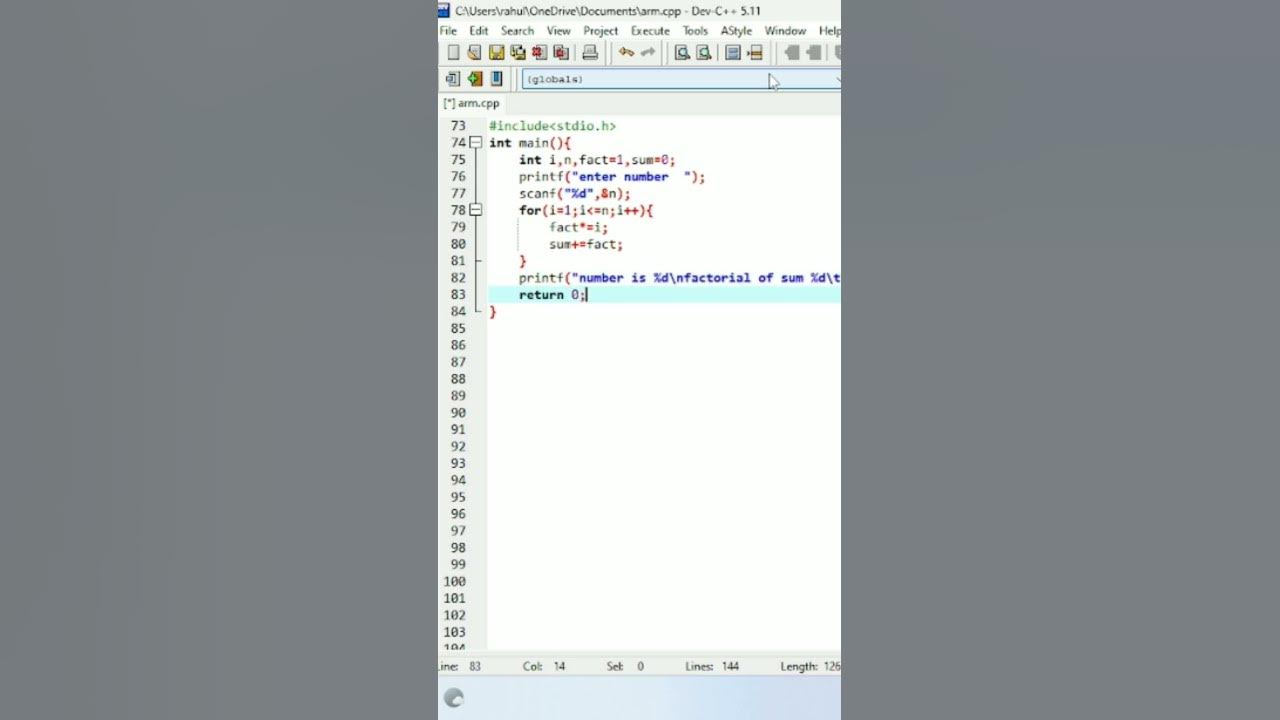 Wap To Find Sum Of Factorial Number In C Codingshorts Cprogramming Shortsvideo Coding Youtube