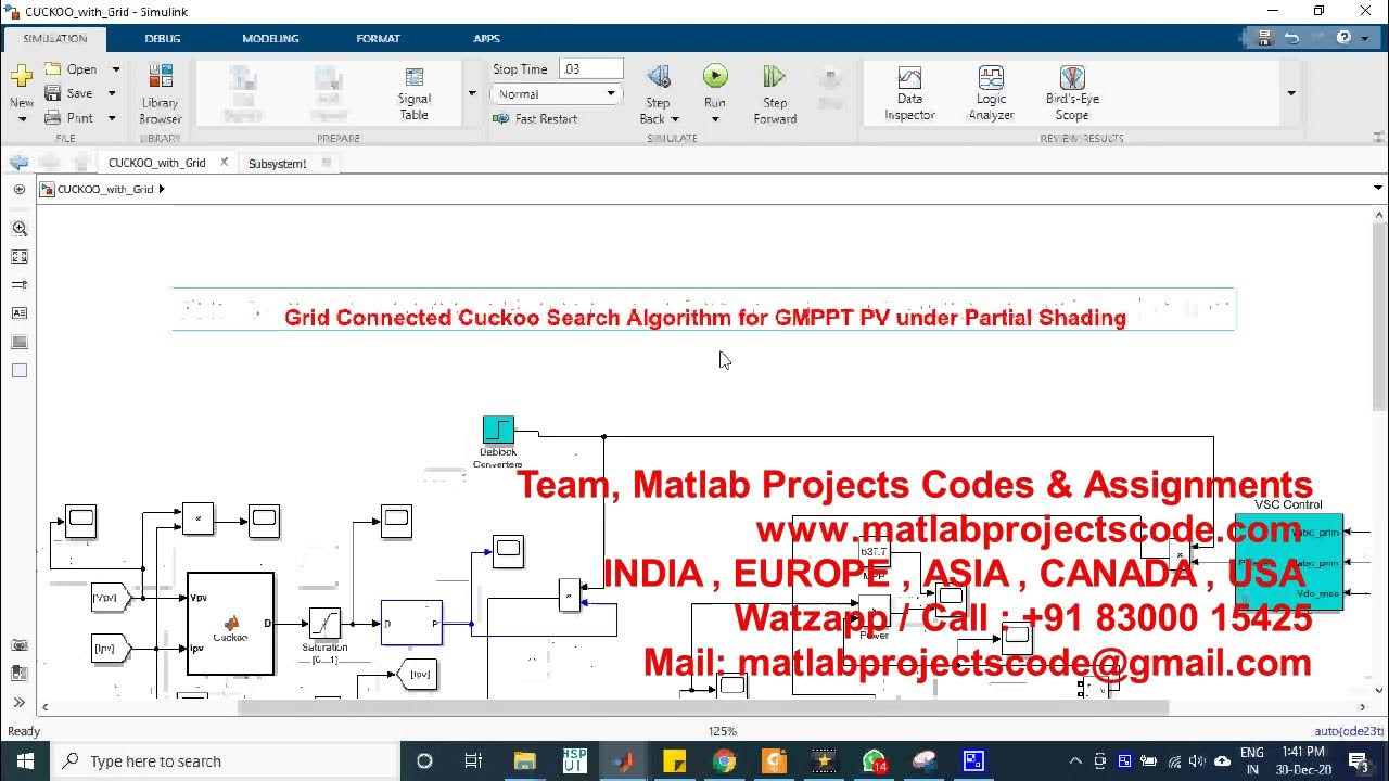 Grid Connected Cuckoo Search Algorithm for GMPPT PV under Partial Shading www.matlabprojectscode ...