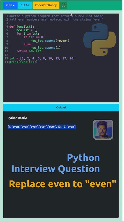Python Program to Change Into Even String #python #coding #shortsfeed #interviewquestions - YouTube