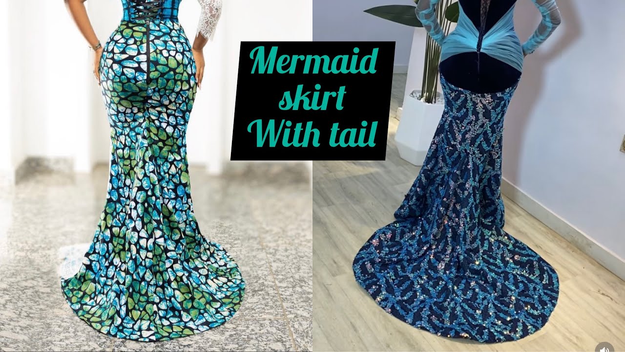 HOW TO CUT A MERMAID SKIRT WITH TAIL (DETAILED) step by step # ...