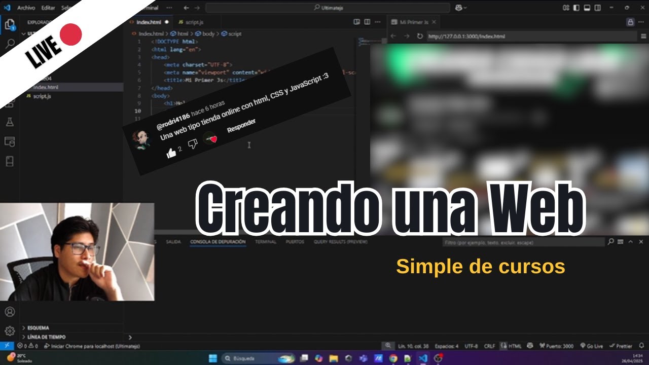 Creando una web para el canal de YouTube - Dia 03 #html #programing # ...