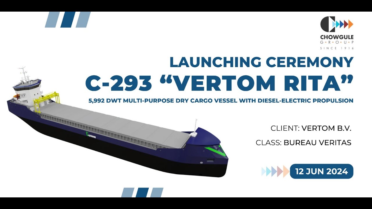 LIVE | LAUNCHING CEREMONY | C 293 " VERTOM RITA " | 5992 DWT MULTI ...
