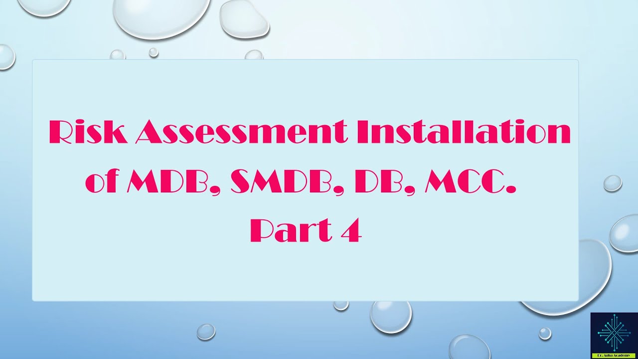 Risk Assessment Installation of MDB, SMDB, DB, MCC part 4 - YouTube