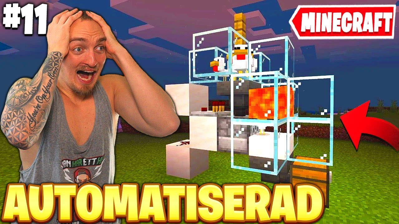 BYGGER MIN FÖRSTA AUTOMATISKA KYCKLING FARM I MINECRAFT - YouTube