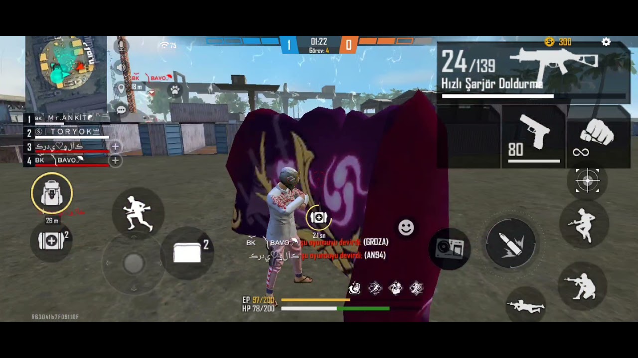 free fire 1vs4 - YouTube