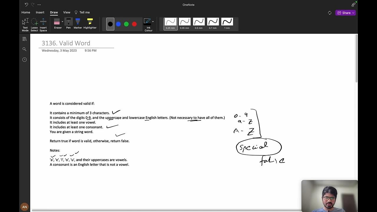 3136 Valid Word || How to 🤔 in Interview || Conditional Statements 🔥 - YouTube