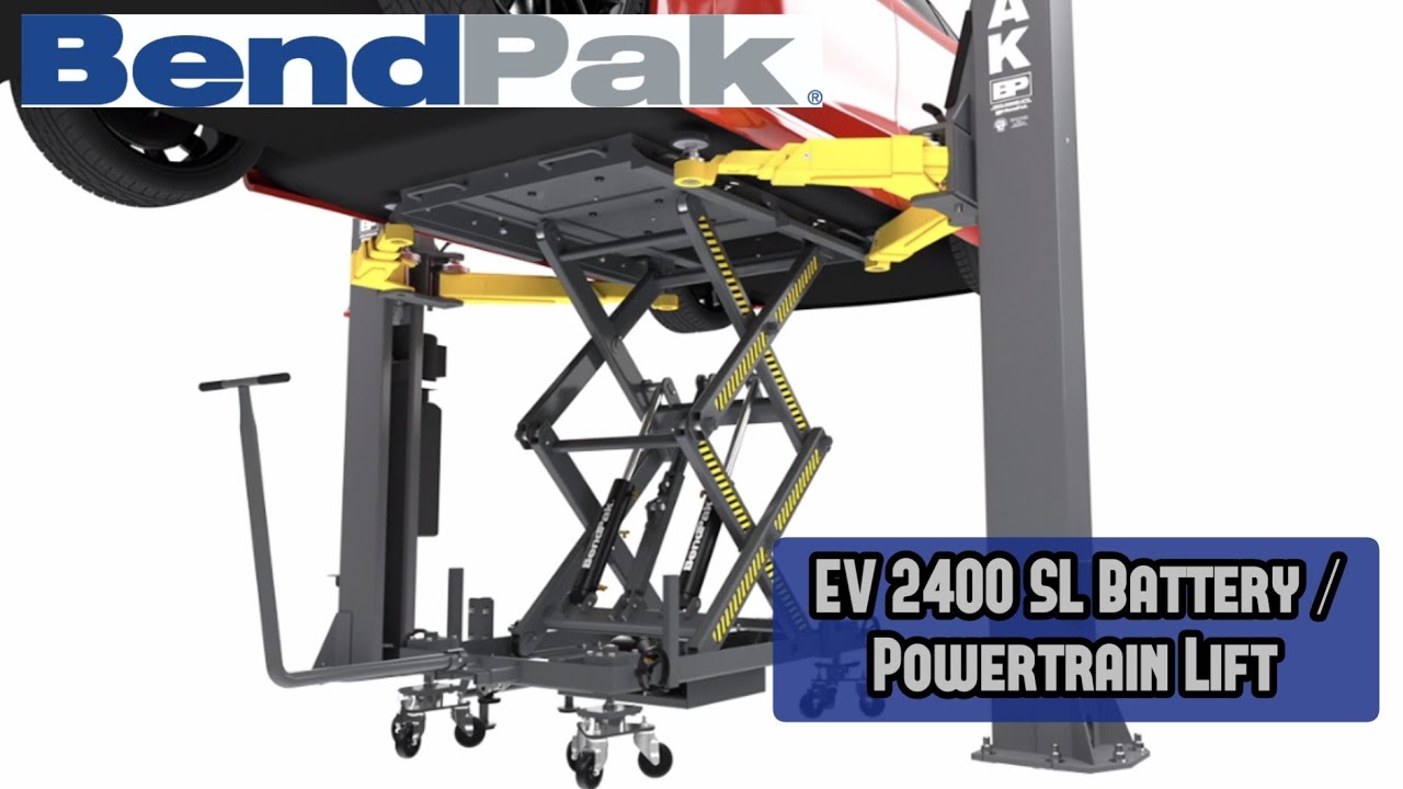 NEED A LIFT? BendPak EV 2400 SL Powertrain & EV Battery Pack Lift - YouTube