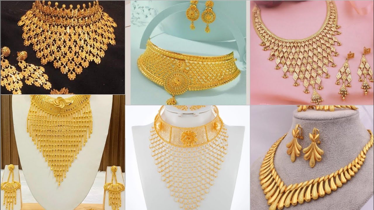 pure gold necklace design| latest gold necklace design| beautiful gold ...