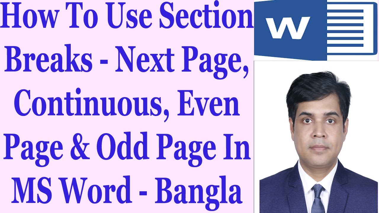 How To Use Section Breaks - Next Page, Continuous, Even Page & Odd Page ...