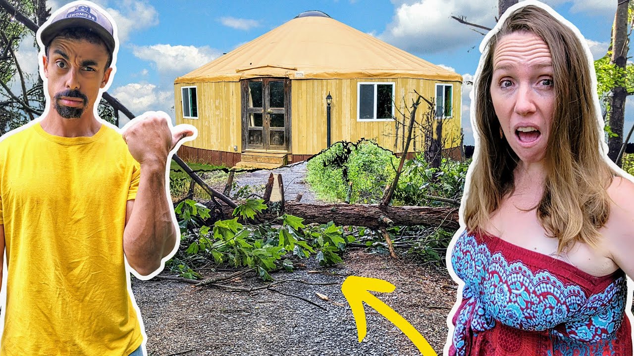 BAD Storm DESTROYS Trees & BLOCKS Our Home (Yurt) - YouTube