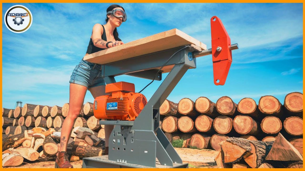 Fastest Automatic Firewood Processing Machine | Modern Wood Cutter and ...