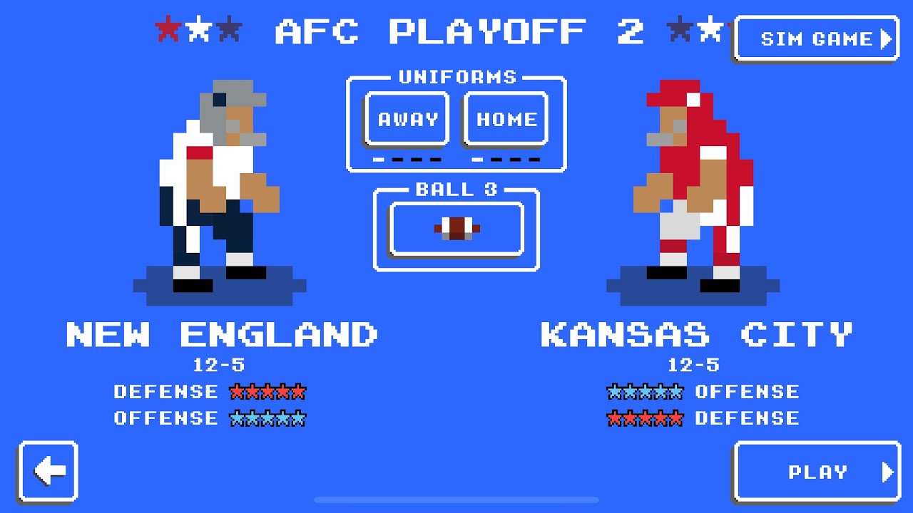Retro Bowl | Divisional Round | New England Patriots vs Kansas City ...