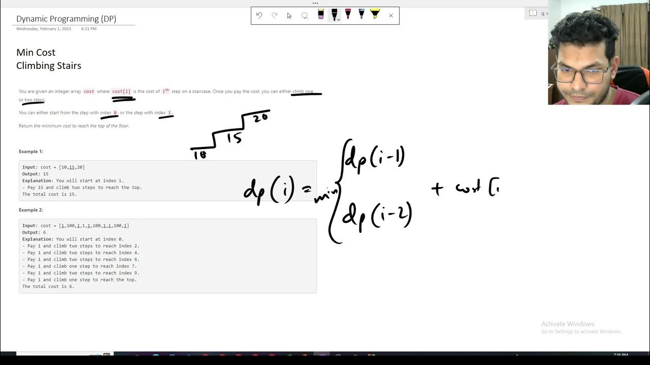 Problem Solving using DP | Minimum Cost Climbing Stairs - YouTube