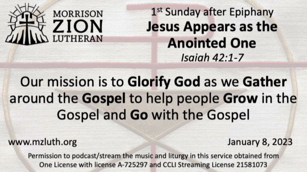 01/08/23 – 1st Sunday after the Epiphany - Jesus Appears as the ...