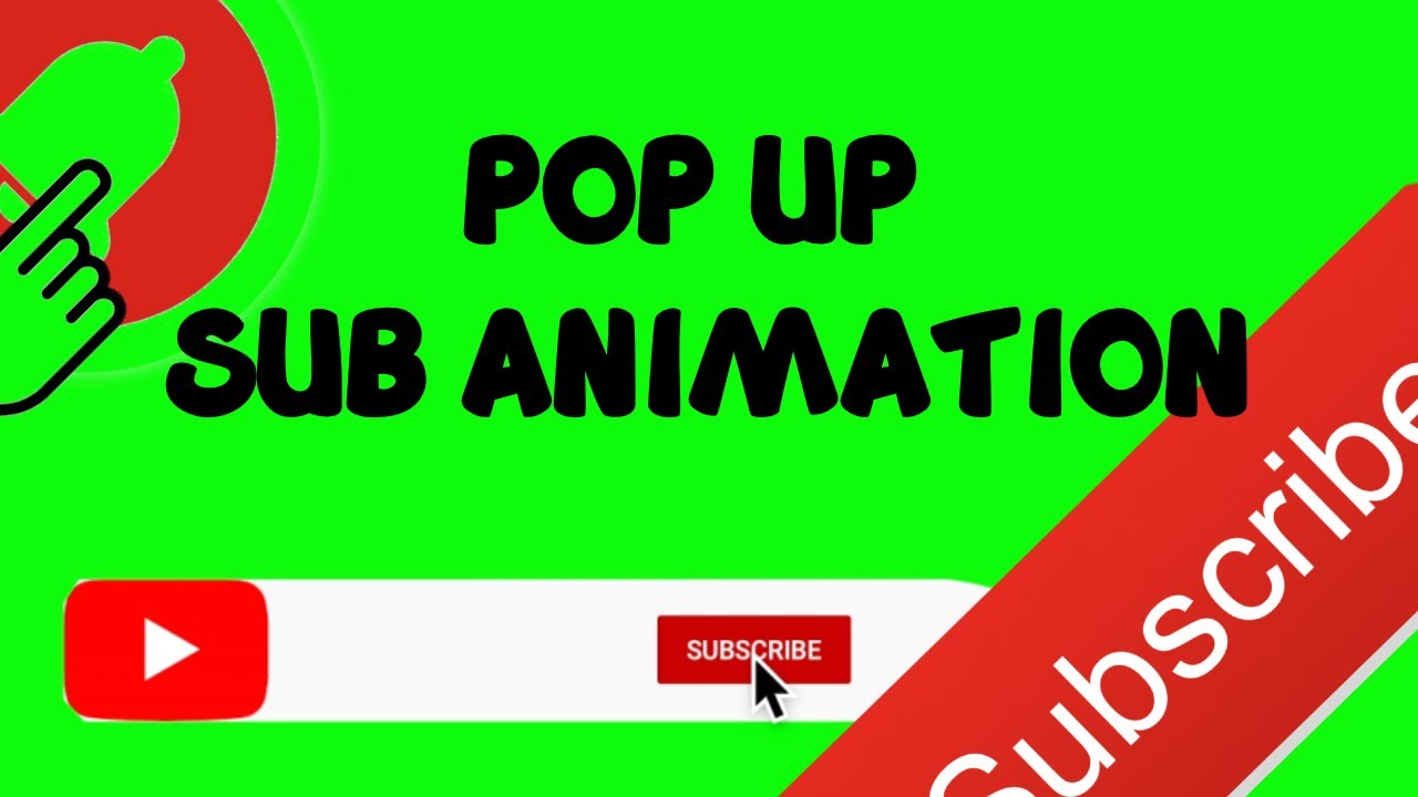 Pop Up subscribe animation green screen 1080p 60fps - YouTube