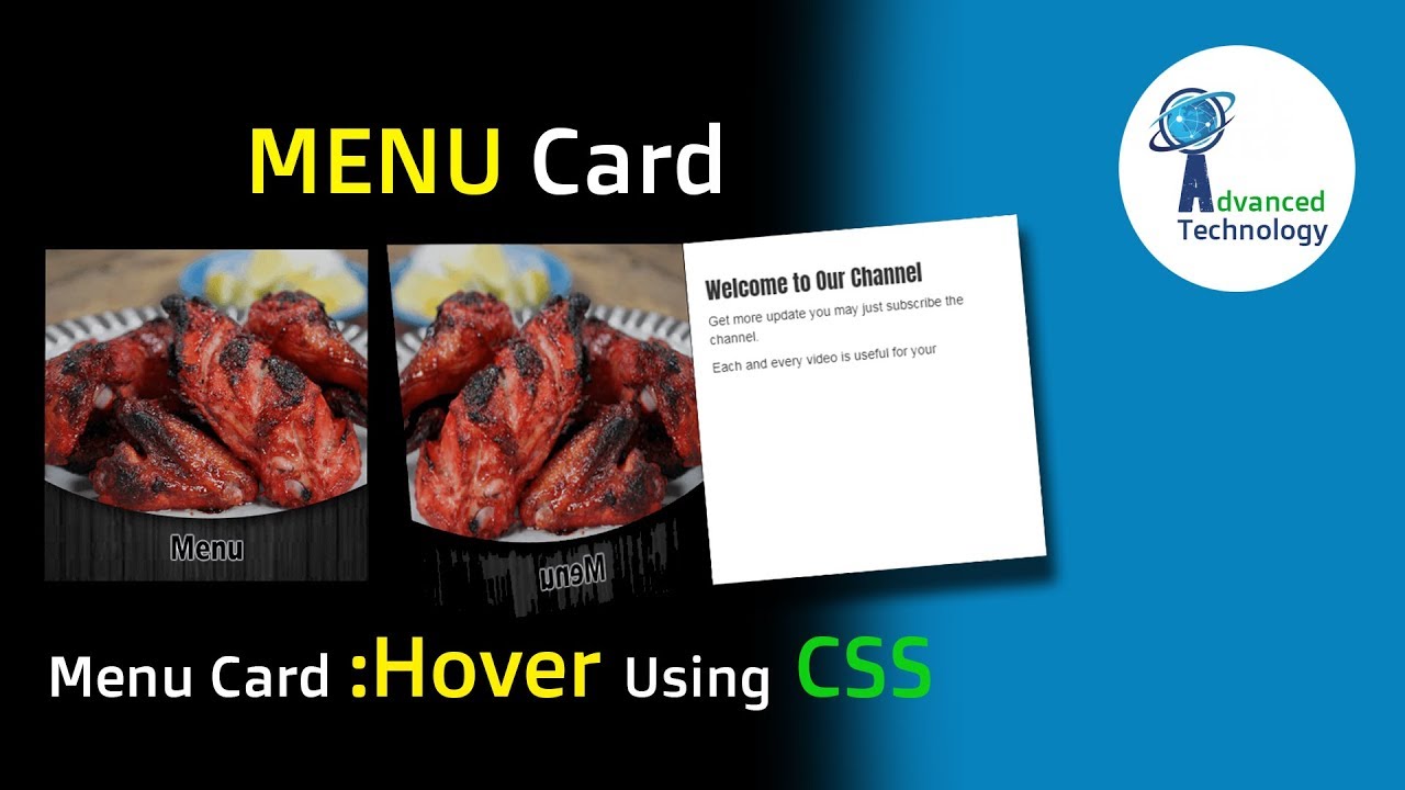 Menu Card Hover Effect using CSS - Advanced Technology - YouTube