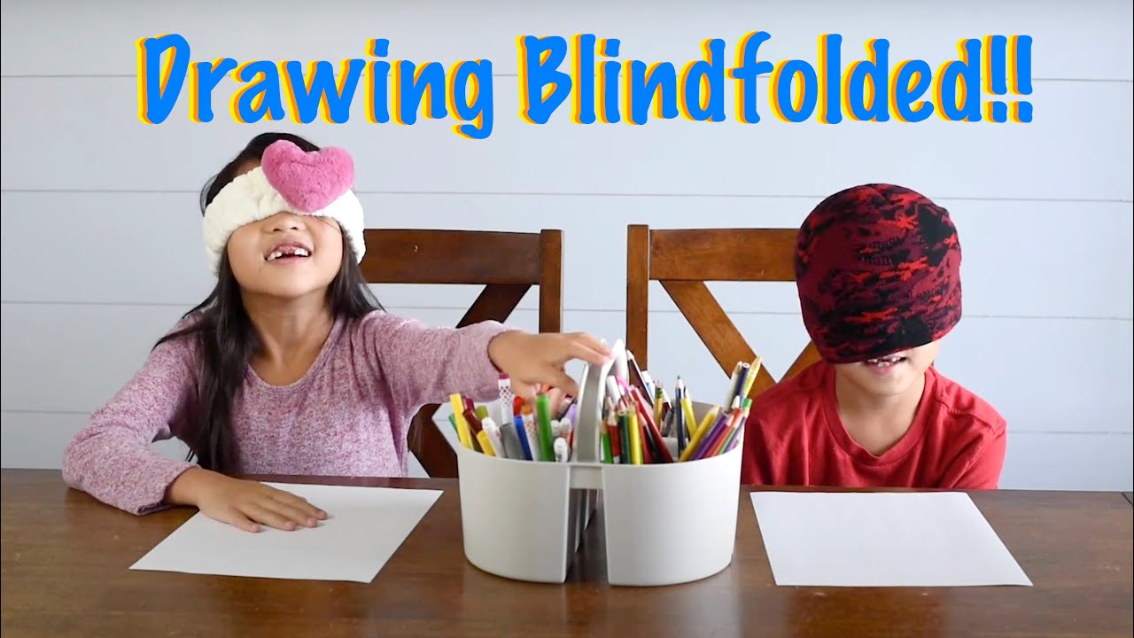 Blindfold Drawing Challenge with the Vue Kids - YouTube
