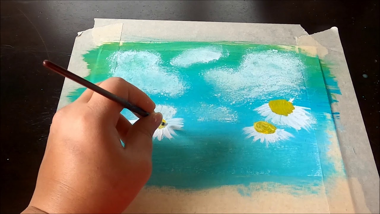 Simple Acrylic Spring Painting - YouTube