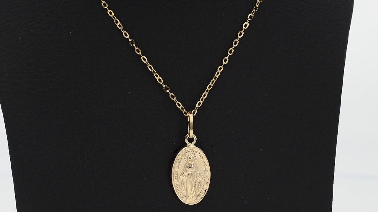 Gold Necklace (Chain with Mother Mary Pendant) 18KT - YouTube