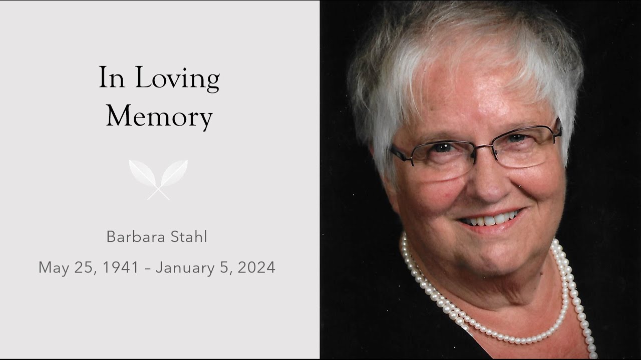 Barbara Stahl Memorial Slideshow - YouTube