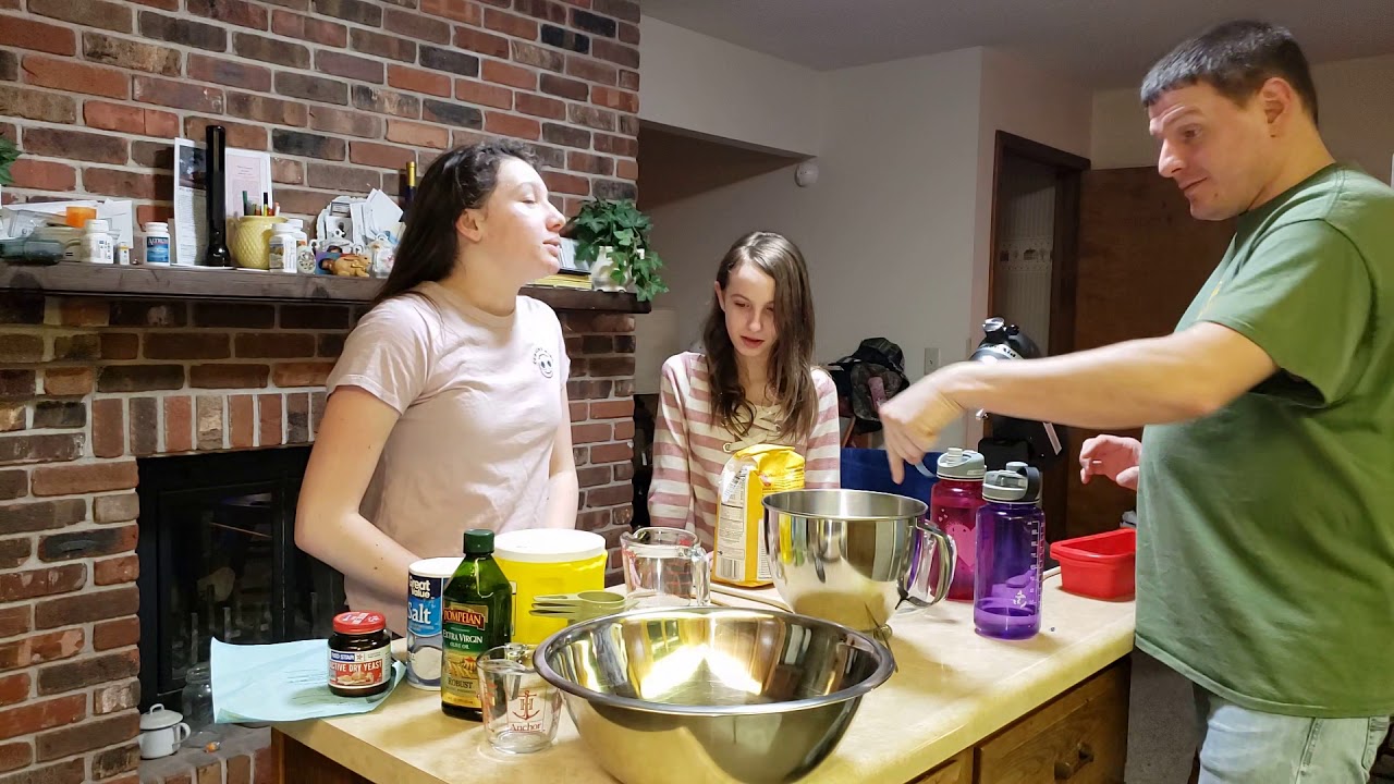 Gracie and Ava making bread and strawberry pie - YouTube