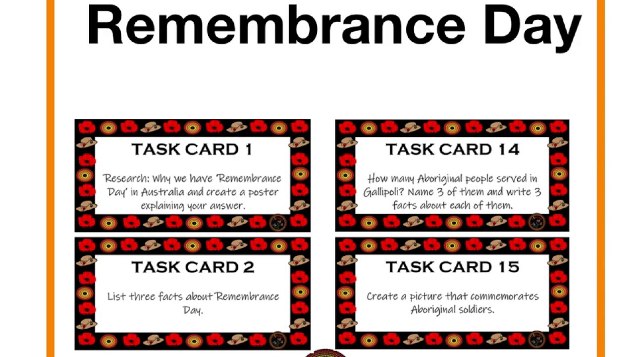 Remembrance Day Task Cards - YouTube