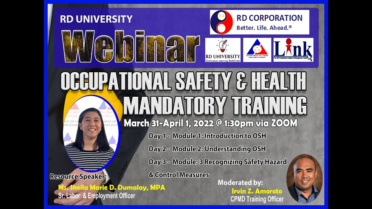 OSH Mandatory Training 2022 Day 1 - YouTube