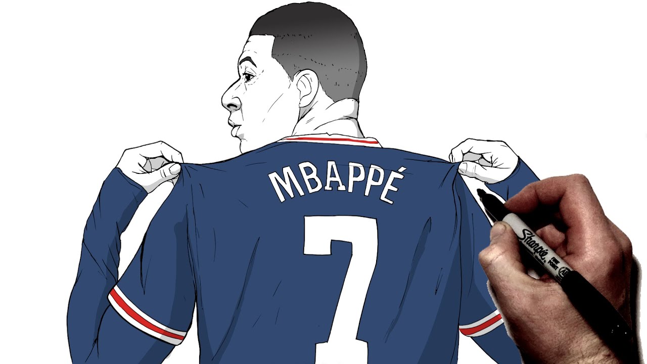 How To Draw Mbappé | Step By Step | Football / Soccer - YouTube