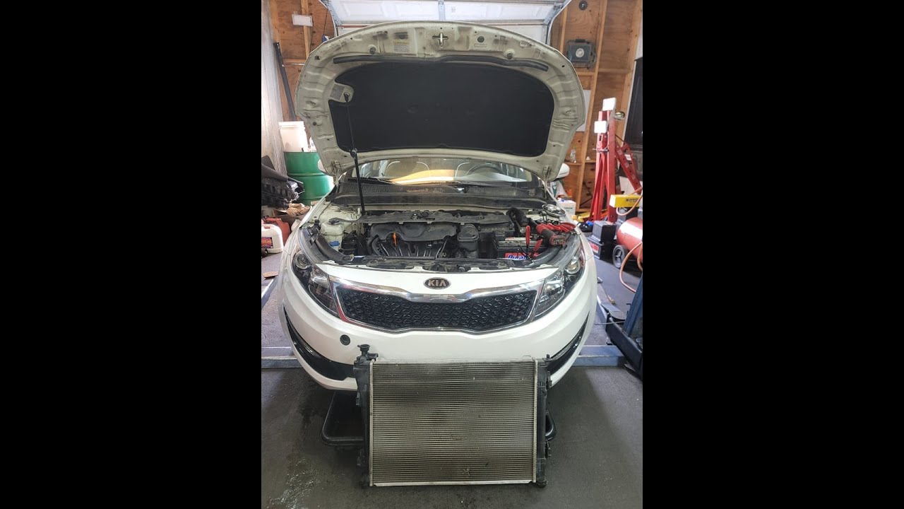 How To Replace 2011 Kia Optima Radiator - YouTube