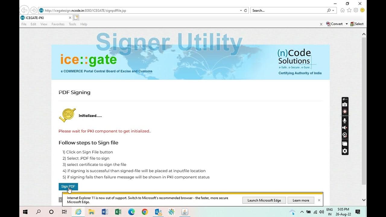 How to Digitally Sign PDF File in ICEGATE | ICEGATE DSC Setting | Digitally Sign PDF in Adobe ...