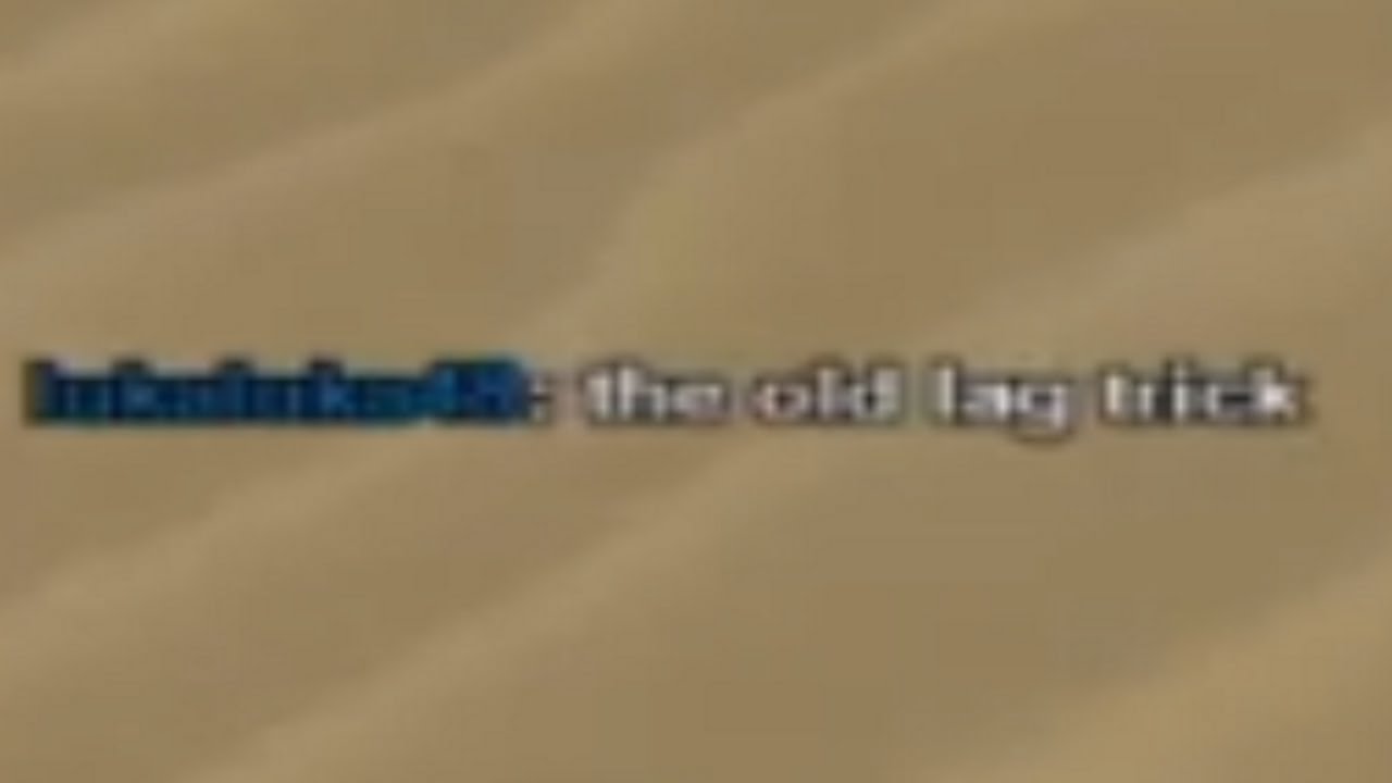 the old lag trick - YouTube