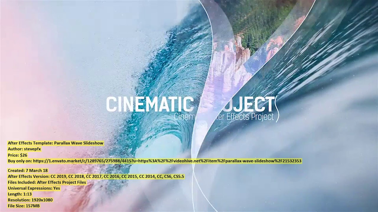 Parallax Wave Slideshow | After Effects Template | VideoHive 21532353 ...