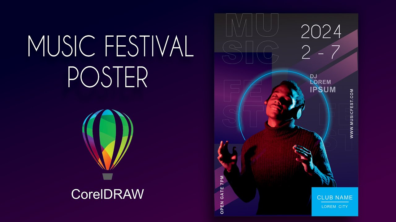 Music Festival Poster - CorelDRAW - YouTube