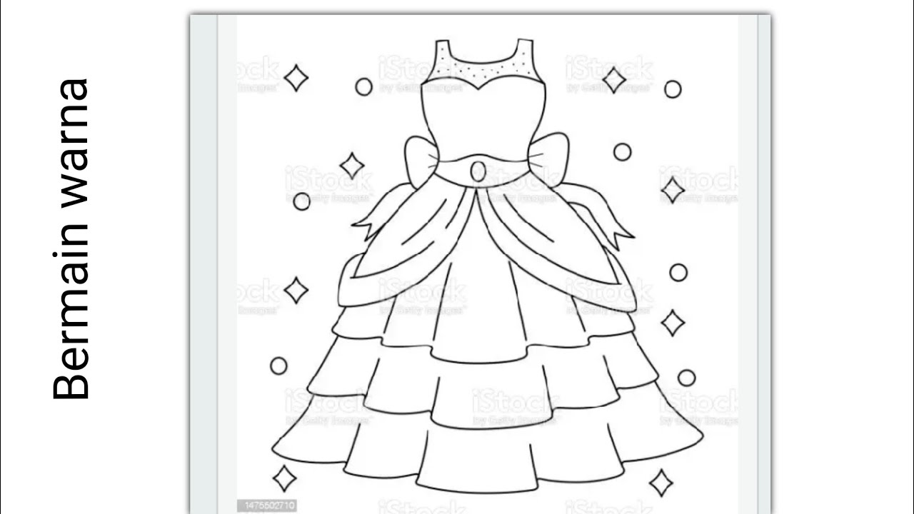 Cara Menggambar gaun/how to draw a dress /untuk anak - anak - YouTube